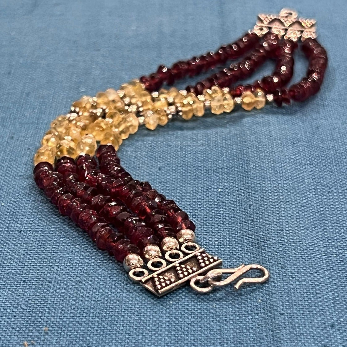 Garnet & Citrine Silver String Bracelet – Suzie Bidlake